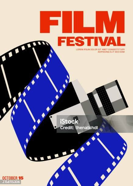 빈티지 필름 스트립과 필름 카메라를 사용한 영화제 포스터 템플릿 디자인 바디 카메라에 대한 스톡 벡터 아트 및 기타 이미지 바디 카메라 영화 카메라 0명 Istock