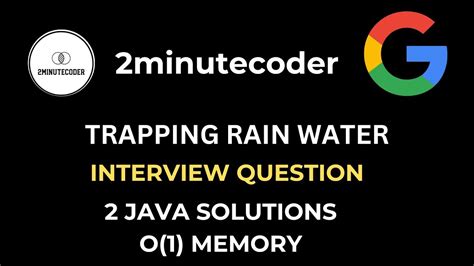 Leetcode 47 Trapping Rain Water Java Solution O1 Memory Youtube