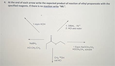 Solved At The End Of Each Arrow Write The Expected Product