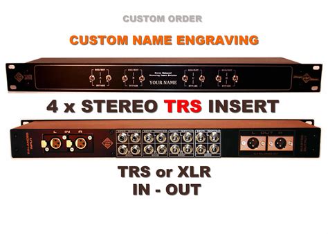 4 X Stereo TRS Mastering Insert Bypass Studio Switch TRS Or XLR I O