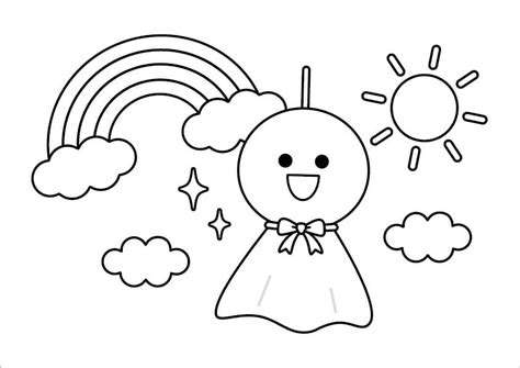 てるてるぼうず 非常に基本的な 印刷可能ぬりえ無料ダウンロード
