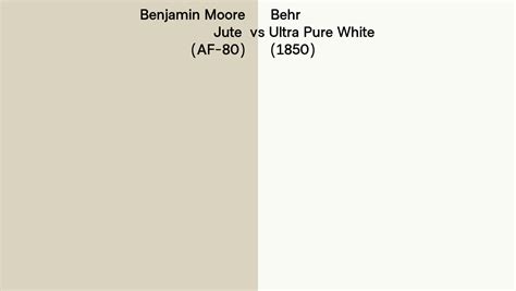 Benjamin Moore Jute Af 80 Vs Behr Ultra Pure White 1850 Side By