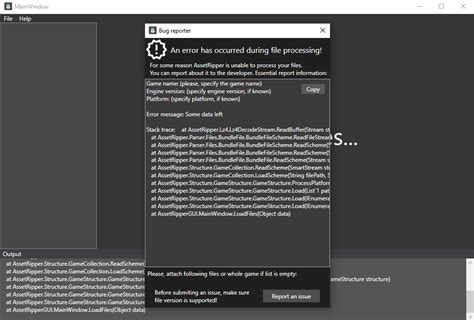 Bug · Issue 8 · Assetripperassetripper · Github