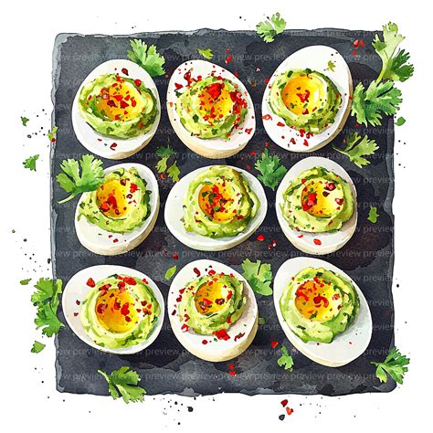 Deviled Eggs Watercolor Clipart For Scrapbooking And Journals High