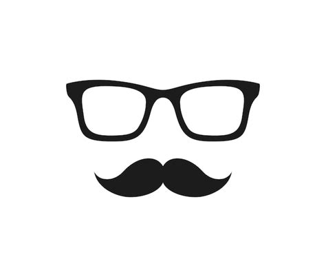 Premium Vector Mustache And Glasses Isolated On White Background