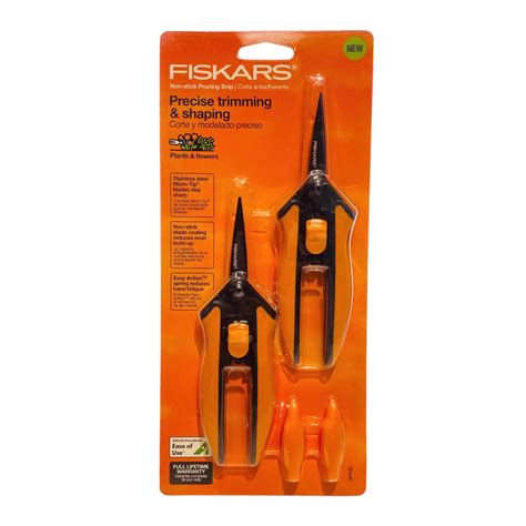 Fiskars Non Stick Micro Tip Pruning Scissors 2 Pack