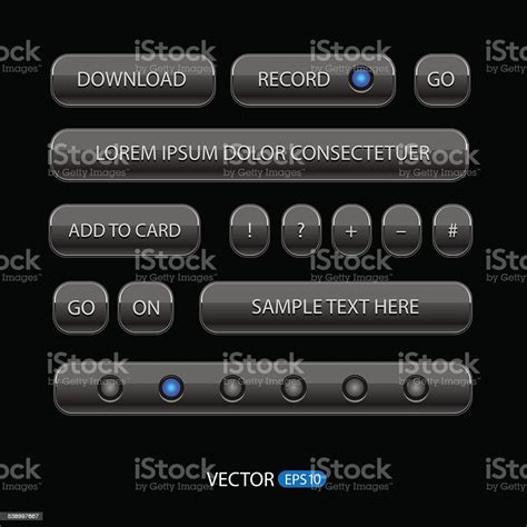 Dark User Interface Controls Web Elements Stock Illustration Download