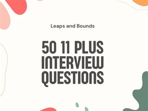 11 Plus Interview Questions For 2024 Teaching Resources