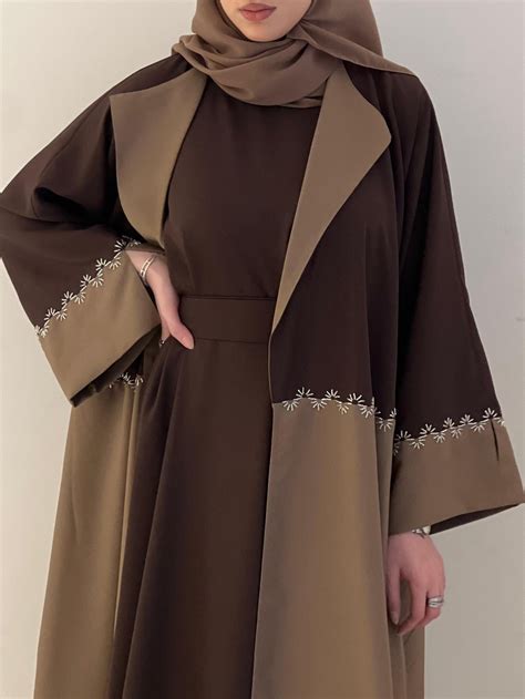 053 Brown Set Memain Abaya