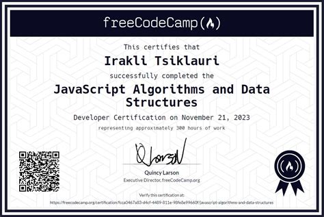Irakli Tsiklauri On Linkedin Freecodecamp Certified Webdevelopment Codingjourney