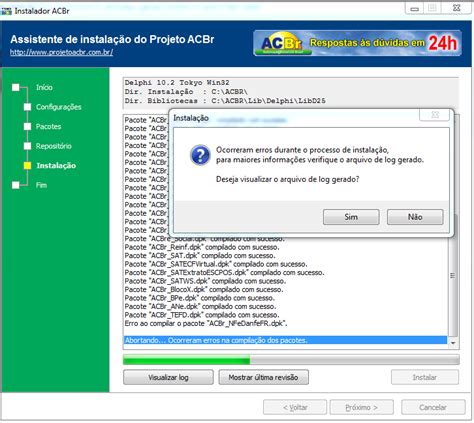 Erro Na Instalação De Componentes No Delphi 1023 Dúvidas Gerais Sobre O Acbr Projeto Acbr