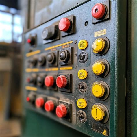 A Control Panel With Emergency Stop Buttons And Safety Interlocks For Machinery Premium Ai