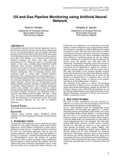 Oil And Gas Pipeline Monitoring Using Ar Pdf Artificial Neural