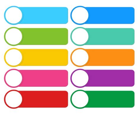 Set Of Colorful Rounded Buttons For Web Page Menu Marketing Or Presentations Stock Photo