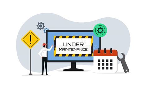 System Maintenance And Troubleshooting Illustration Website Under