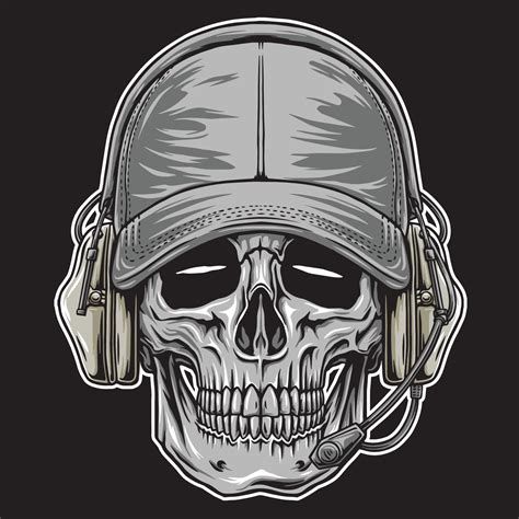 Tactical Head Skull Vector In The Dark Beground 13138979 Vector Art At