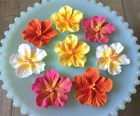 Hawaiian Flower Cupcakes