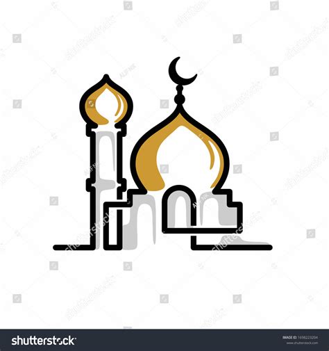 모스크 벡터 로고 단일 선 로고 스톡 벡터로열티 프리 1698223204 Shutterstock