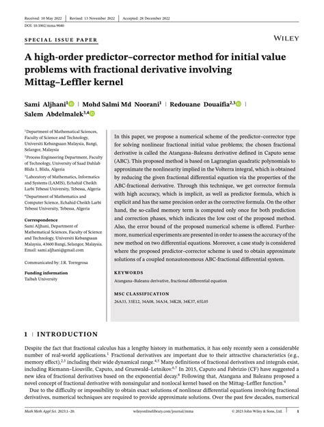 A High‐order Predictor Corrector Method For Initial Value Problems With Fractional Derivative