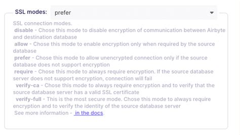 Disallow Unsecure Ssl Modes In Postgres Source And Destination Strict