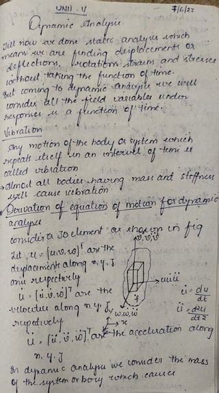 FINITE ELEMENT ANALYSIS UNIT IV AND V ONLY THEORY HANDWRITTEN NOTES PDF