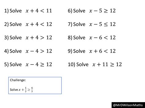 Solving One Step Inequalities Adding And Subtracting Variation Theory
