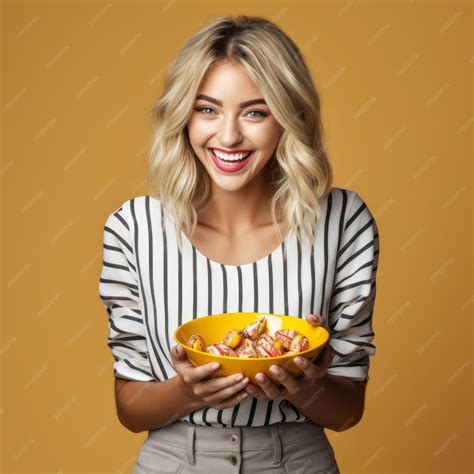 Premium Ai Image Woman In A Halloween Costume Holding A Bowl Of Candy With Mischievous Grin