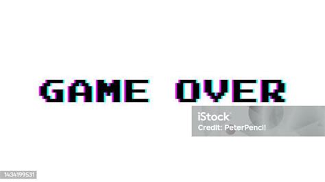게임 오버 픽셀 메시지 디자인 글리치 효과 스톡 벡터 일러스트 레이 션 비디오 게임에 대한 스톡 벡터 아트 및 기타 이미지 비디오 게임 게임 오버 문구 Brand