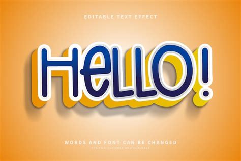 Premium Vector Hello Editable Text Effect