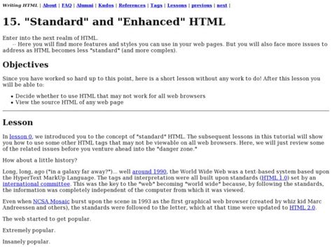 Standard And Enhanced Html Lesson Plan For 9th Higher Ed Lesson
