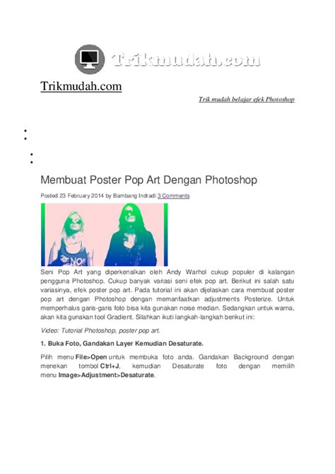 Cara Membuat Poster Pop Art