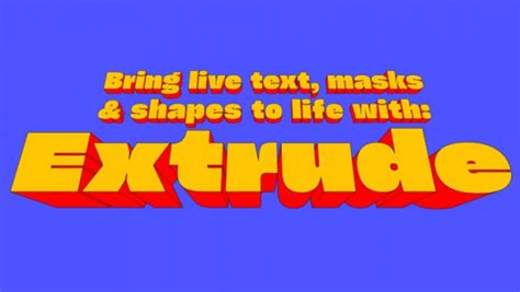 Extrude V10 Plugin For After Effect Visualstorms