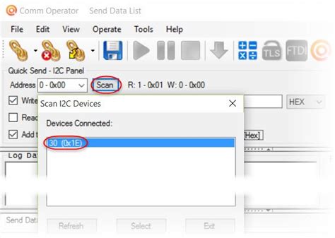 Test I2c Device Hmc5883 With Comm Operator Serial Port Tool