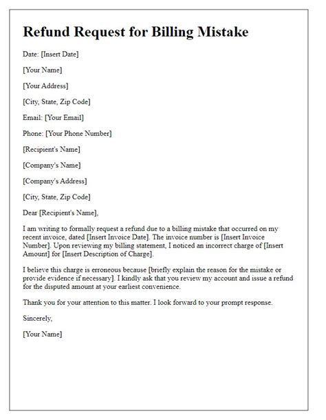 Letter Template For Billing Error Correction Free Samples In Pdf Letterin