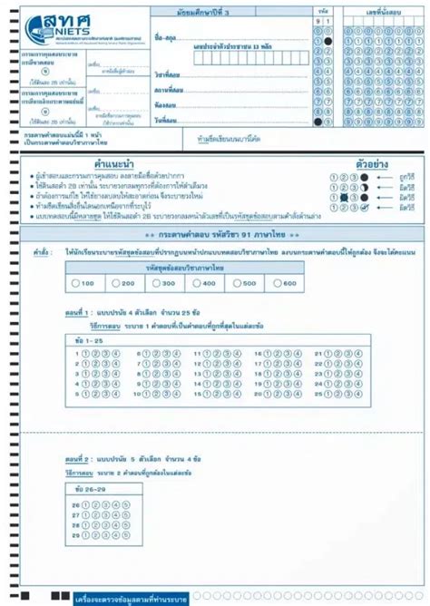 ดาวน์โหลดตัวอย่างกระดาษคำตอบ O Net ป 6 ม 3 ม 6 ปีการศึกษา 2566 ส้มป่อย