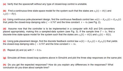 Solved Fig Shows A Typical Spacecraft Attitude Control Chegg