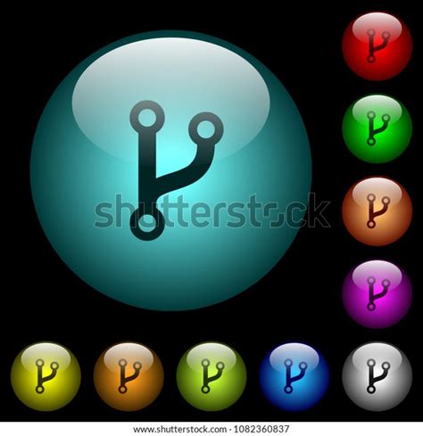 Code Fork Icons Color Illuminated Spherical Stock Vector Royalty Free 1082360837 Shutterstock