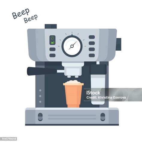 커피 머신 벡터 일러스트 레이 션입니다 컵 플랫 스타일 자동 매 스틱 커피 메이커 기계 에스프레소 머신 캡슐 커피 메이커 드립