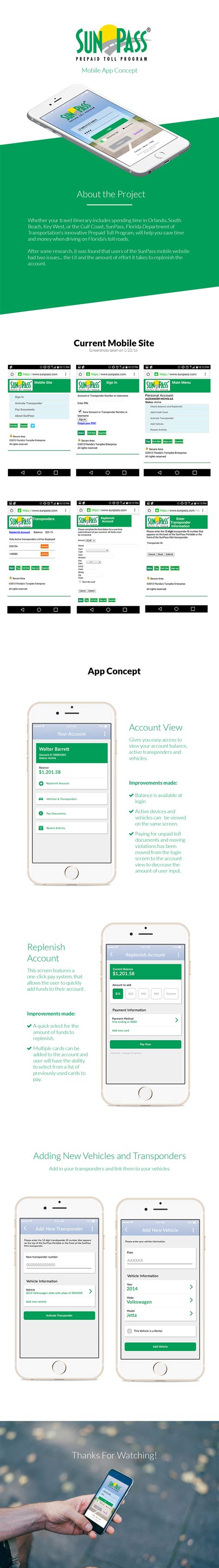 Sunpass Mobile App Concept On Behance