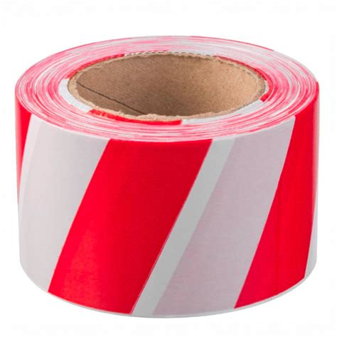 Лента оградительная сигнальная КНР красно-белая 75 ммх200 м, стандарт ...