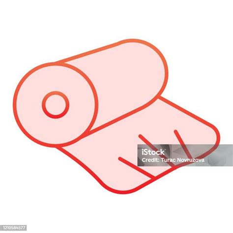 셀로판 플랫 아이콘입니다 셀로판 테이프 롤 포장 플라스틱 제품 디자인 개념 흰색 배경에 그라데이션 스타일 픽토그램 벡터 그래픽