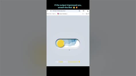 🔘 Animated Toggle Button Using Html And Css Webdevelopment Coding Animation Shorts Youtube