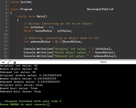 C Program To Demonstrate Boxing Operations