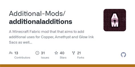 Github Additional Mods Additionaladditions A Minecraft Fabric Mod That That Aims To Add