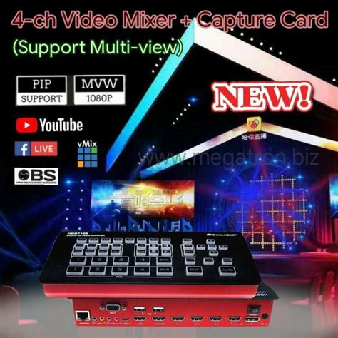 Promo Live Streaming Video Mixer Capture 4 X Hdmi Input 1 Dp Input