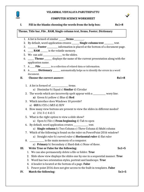Csc 4th Worksheet Answer Key Pdf