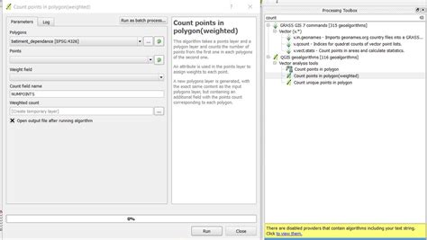 where is the input point vector layer attribute in the count points in polygon in qgis 2 18