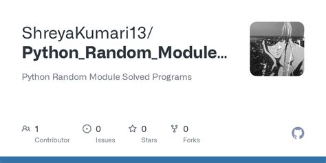 Github Shreyakumari13pythonrandommodulepractice Python Random