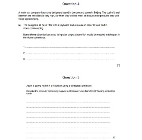 53 Ict Igcse Chapter Two Past Questions Input And Output Devices