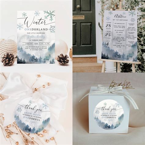 Blue Winter Wonderland Boy Birthday Invitation Zazzle